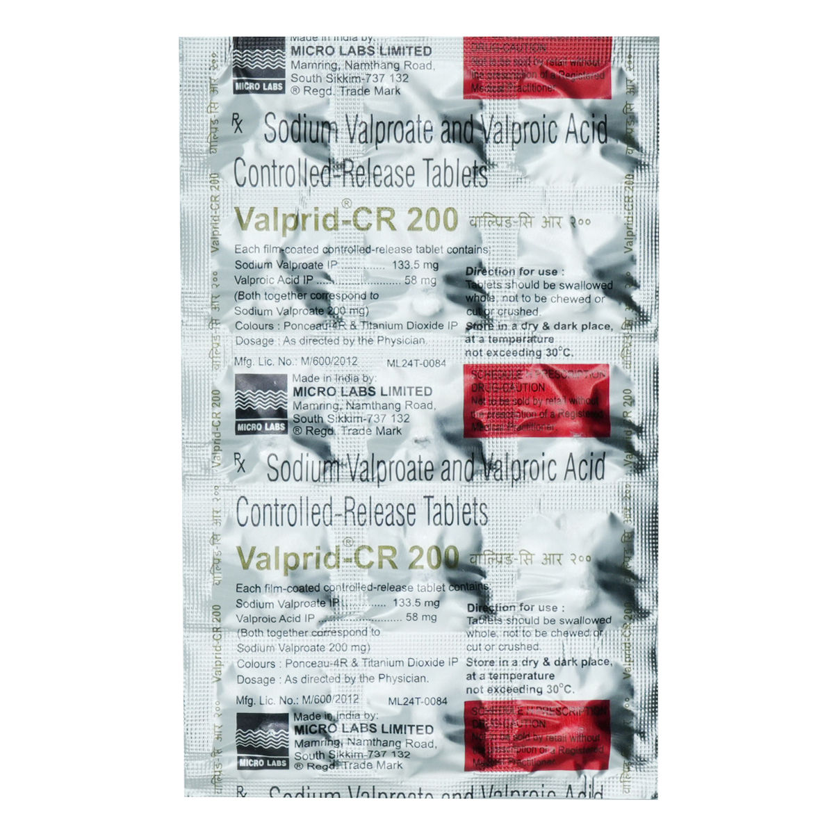 Valprid-CR 200 Tablet 15's Price, Uses, Side Effects, Composition ...