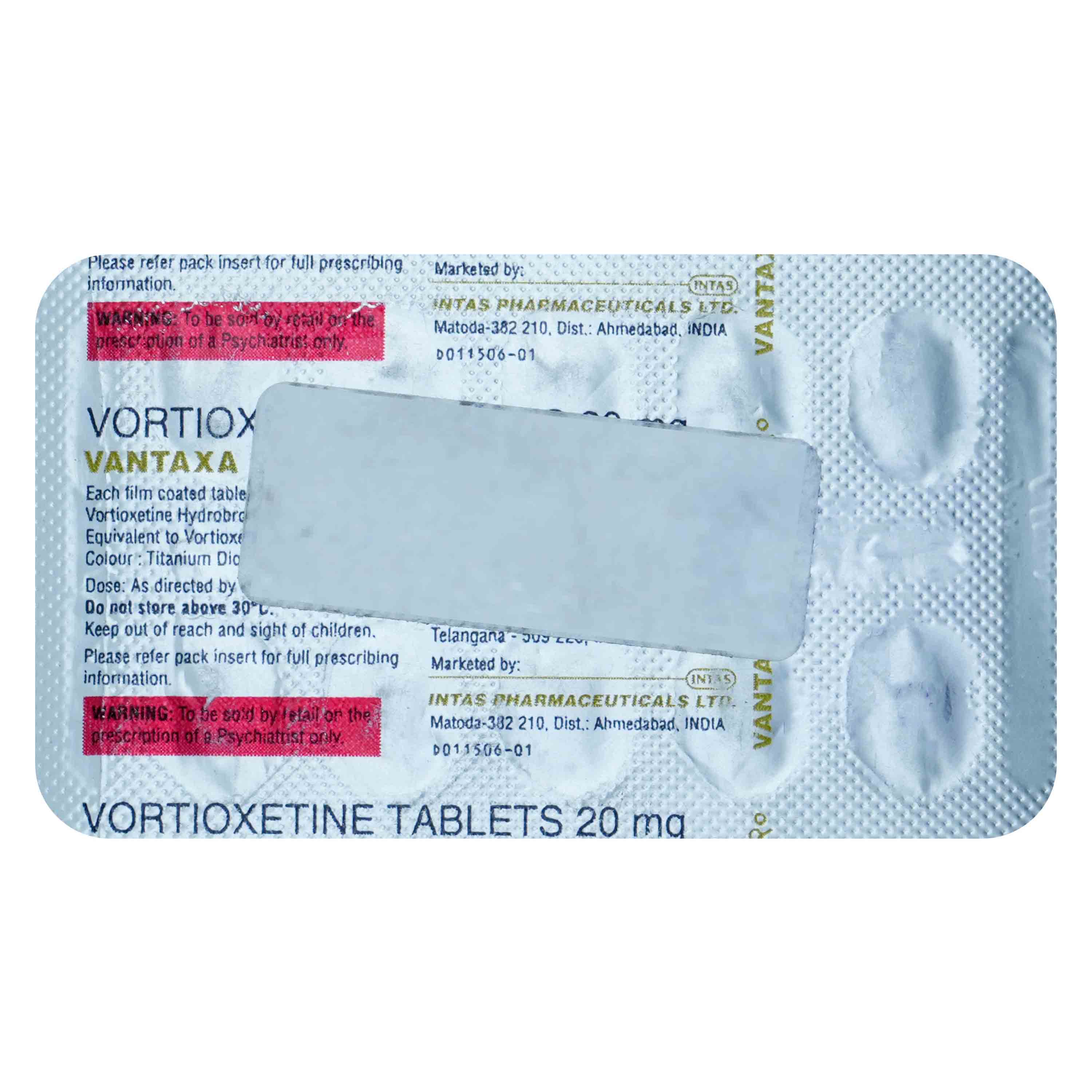 Vantaxa 20 Tablet | Uses, Side Effects, Price | Apollo Pharmacy