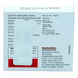 Varimax 20 Tablet | Uses, Side Effects, Price | Apollo Pharmacy