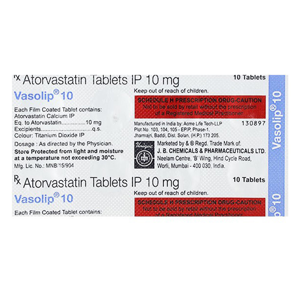 Vasolip 10 Tablet | Uses, Side Effects, Price | Apollo Pharmacy