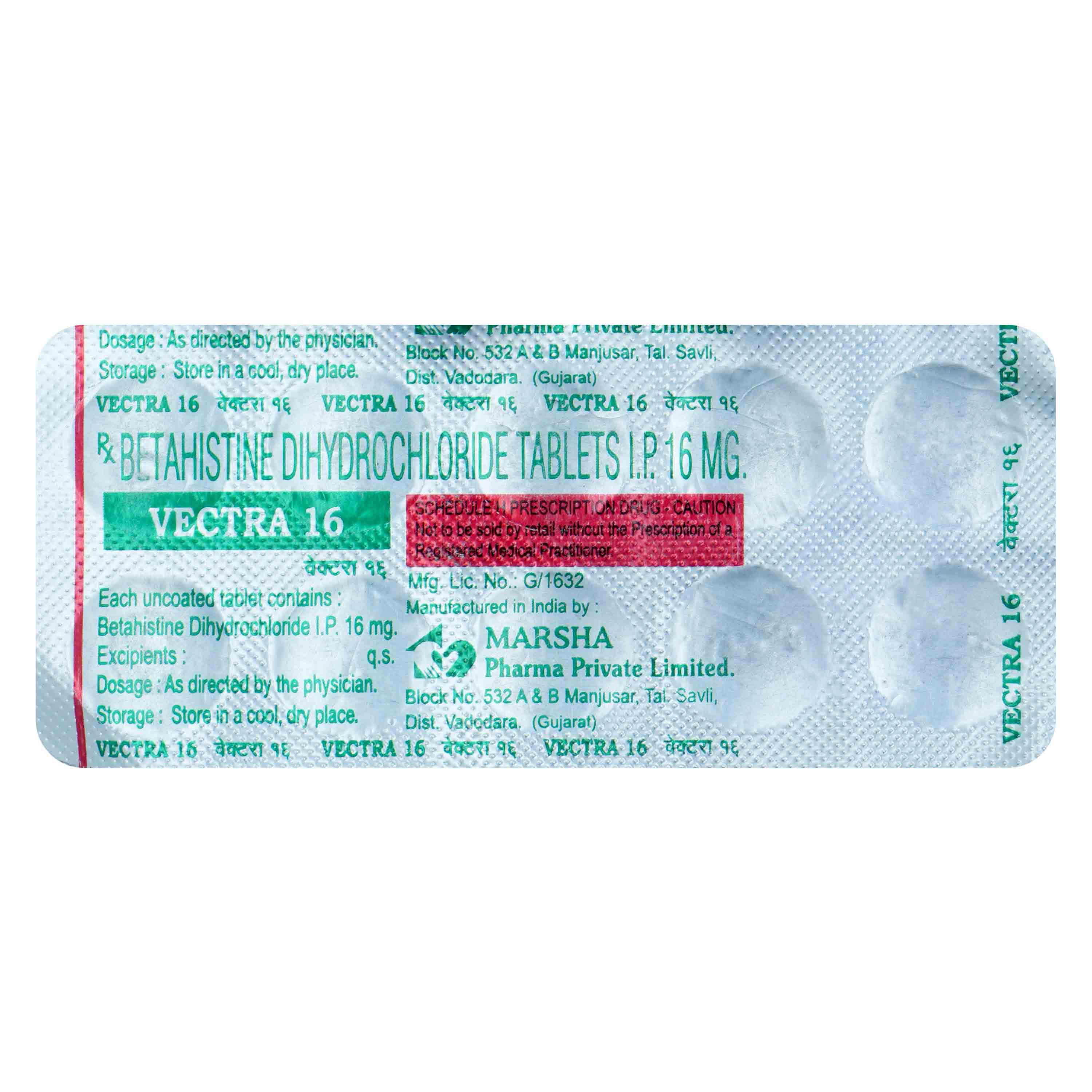 Vectra 16 Tablet | Uses, Side Effects, Price | Apollo Pharmacy