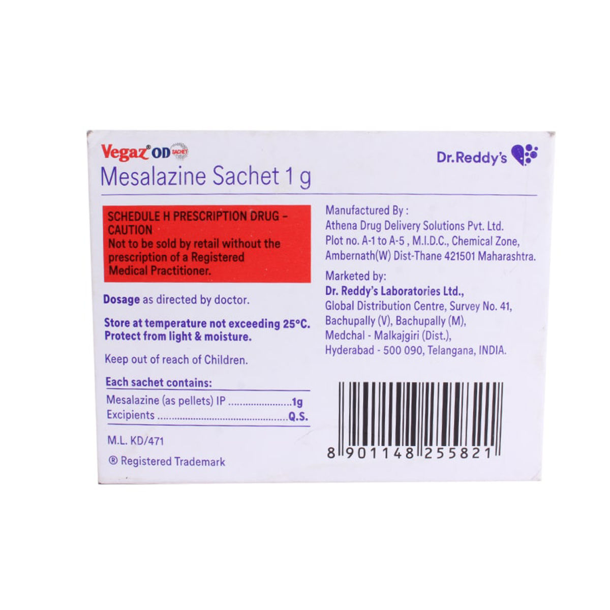 Vegaz OD Sachet 1.66 gm | Uses, Side Effects, Price | Apollo Pharmacy