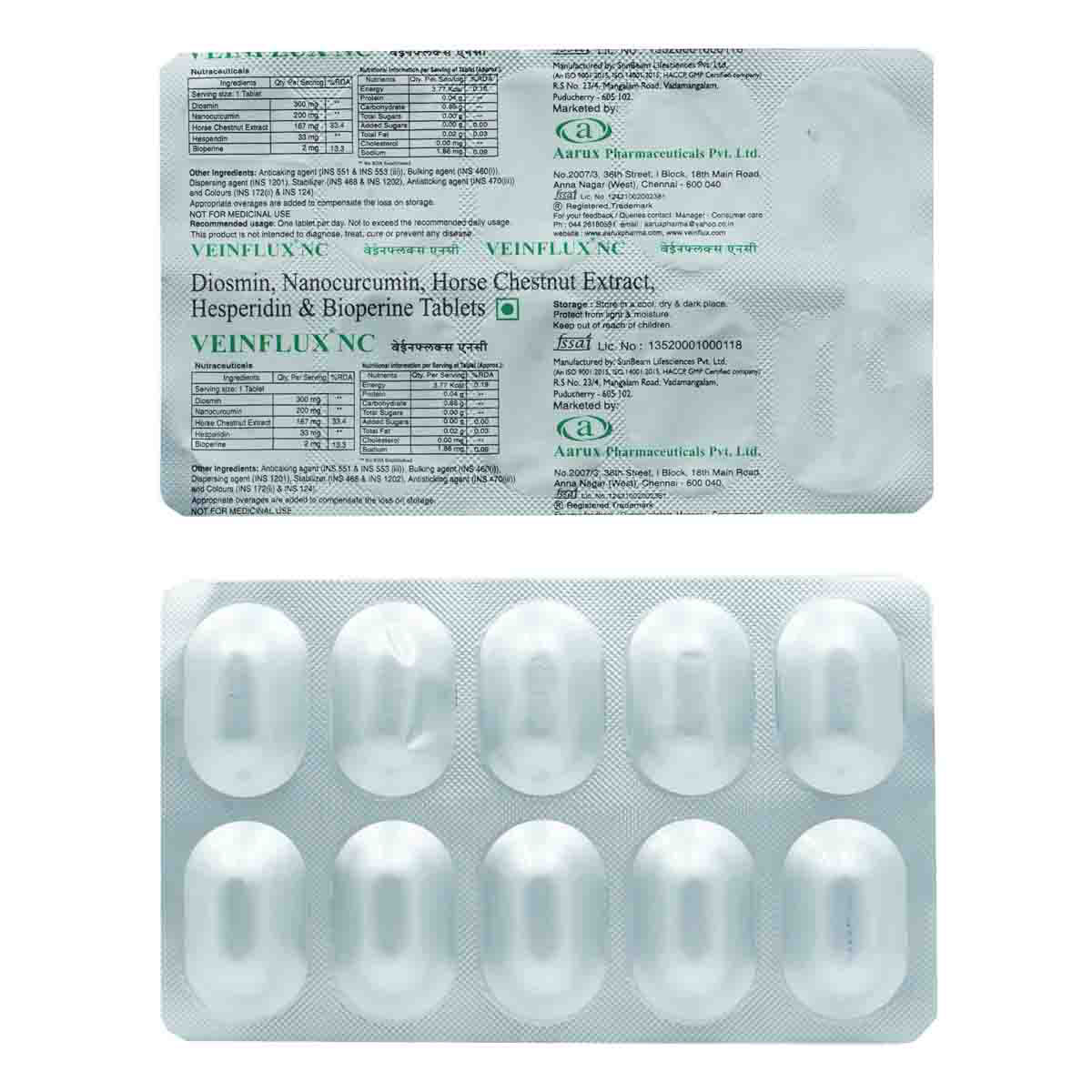 Veinflux NC Tablet | Uses, Side Effects, Price | Apollo Pharmacy
