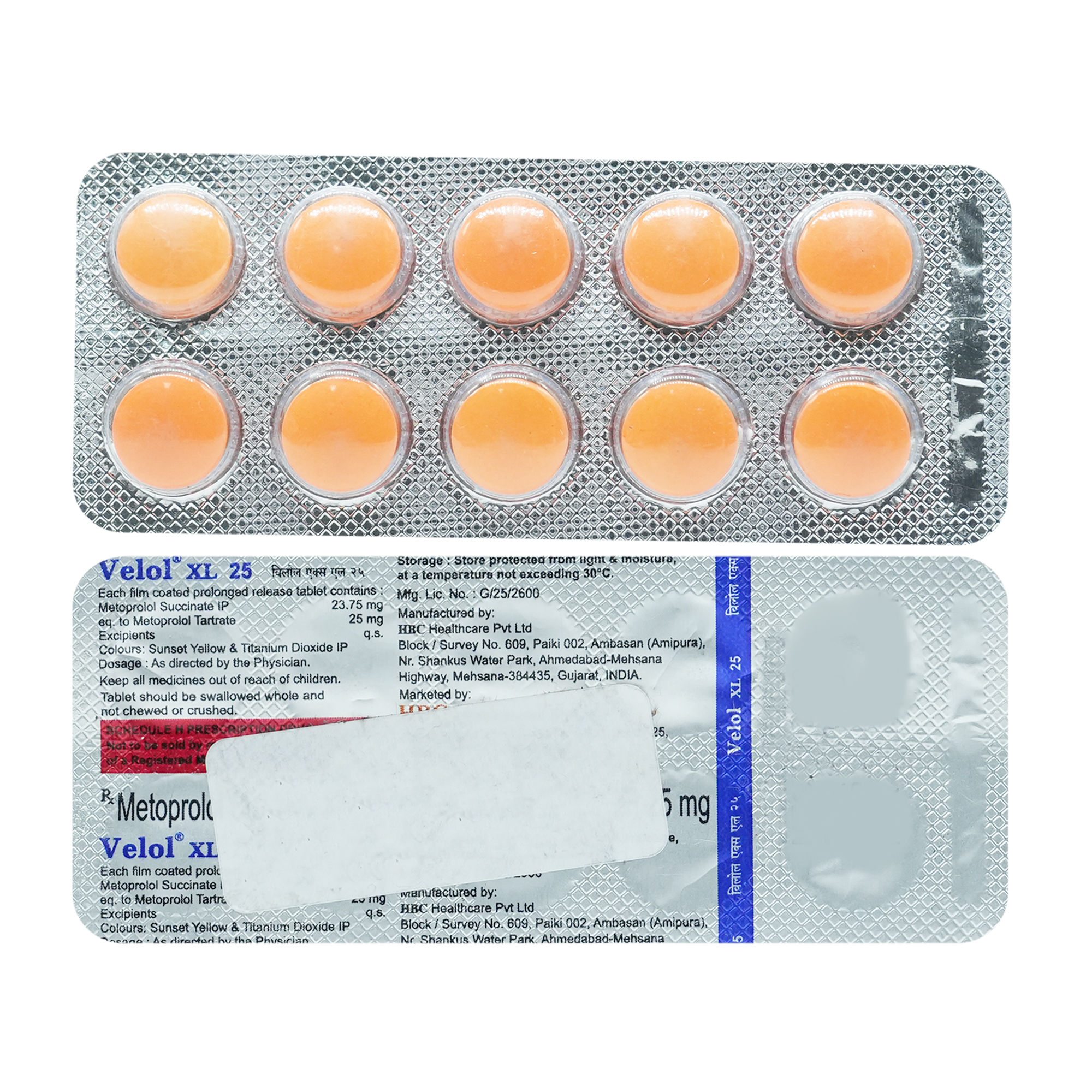Velol XL 25 Tablet | Uses, Side Effects, Price | Apollo Pharmacy