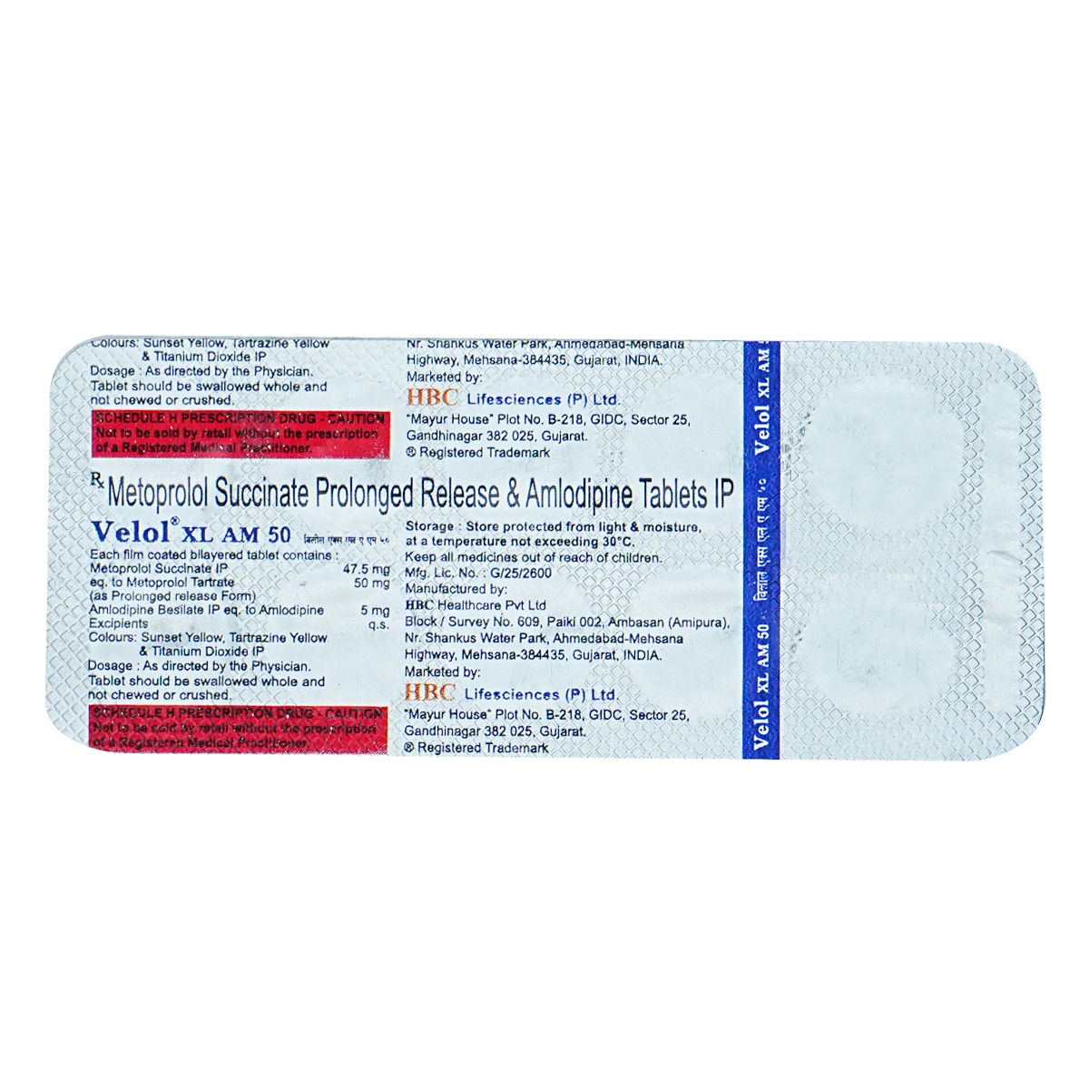 Velol XL-AM 50 Tablet | Uses, Side Effects, Price | Apollo Pharmacy