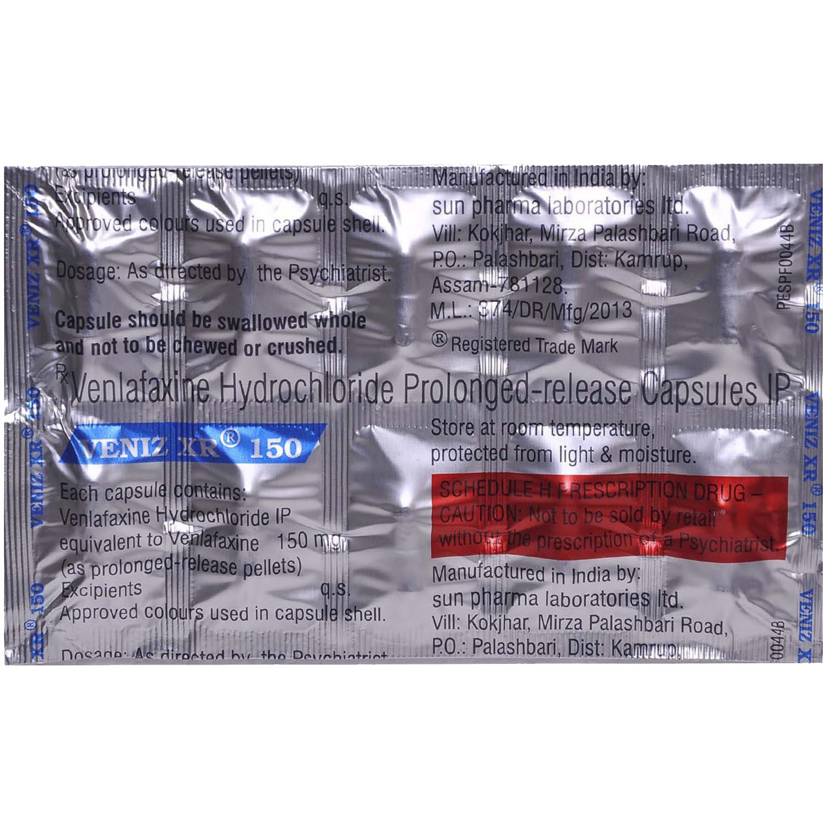 Veniz XR 150 Capsule 10's Price, Uses, Side Effects, Composition ...