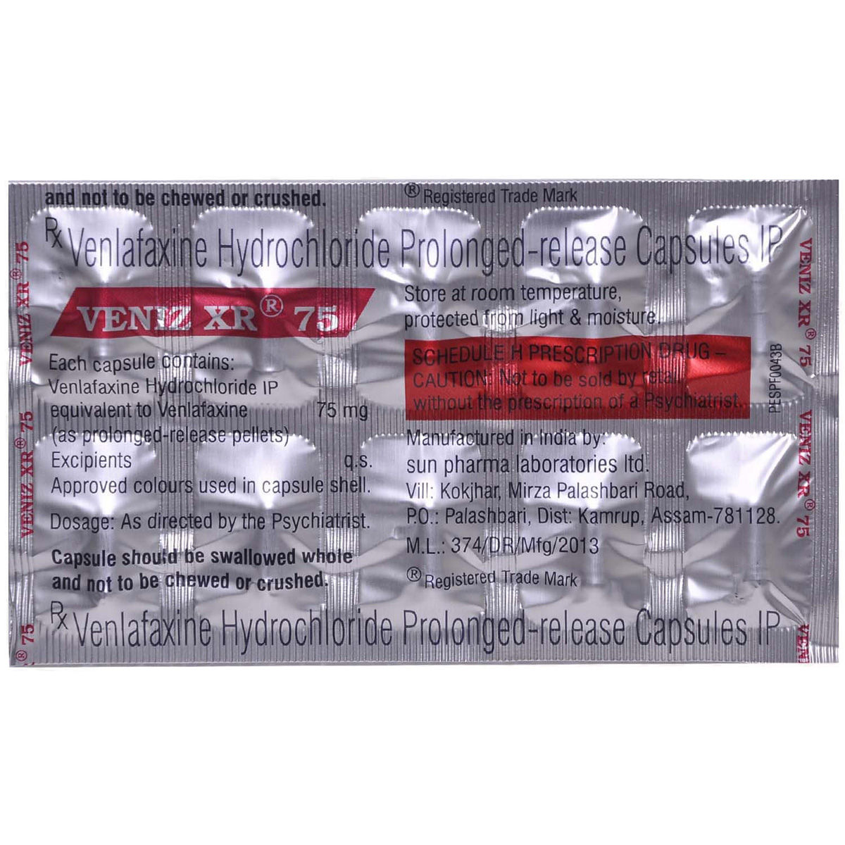 Veniz XR 75 Capsule | Uses, Side Effects, Price | Apollo Pharmacy