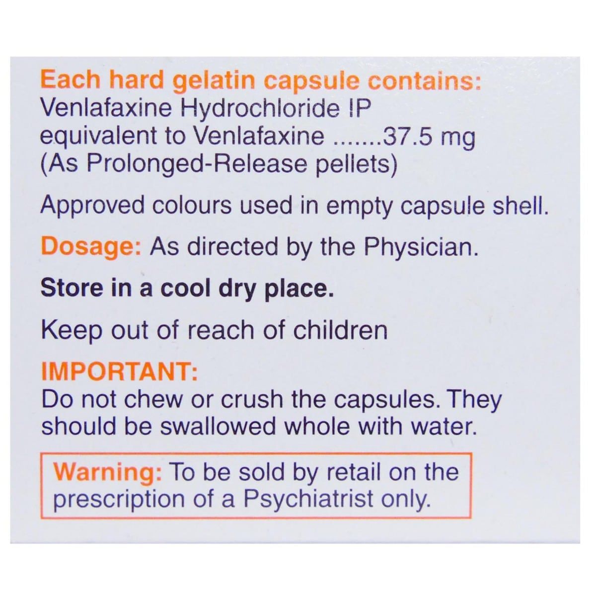 Venlor XR 37.5 Capsule | Uses, Side Effects, Price | Apollo Pharmacy
