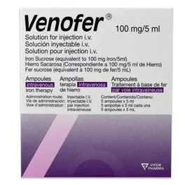 VENOFER 100MG AMPULE 5ML | Uses, Side Effects, Price | Apollo Pharmacy