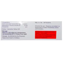 Vertistar-MD 8 Tablet | Uses, Side Effects, Price | Apollo Pharmacy