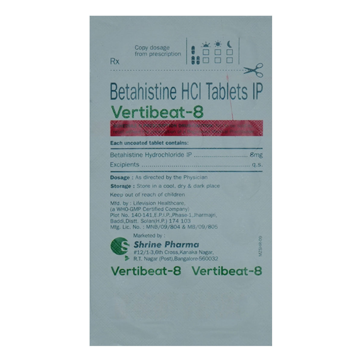 Vertibeat-8 Tablet | Uses, Side Effects, Price | Apollo Pharmacy