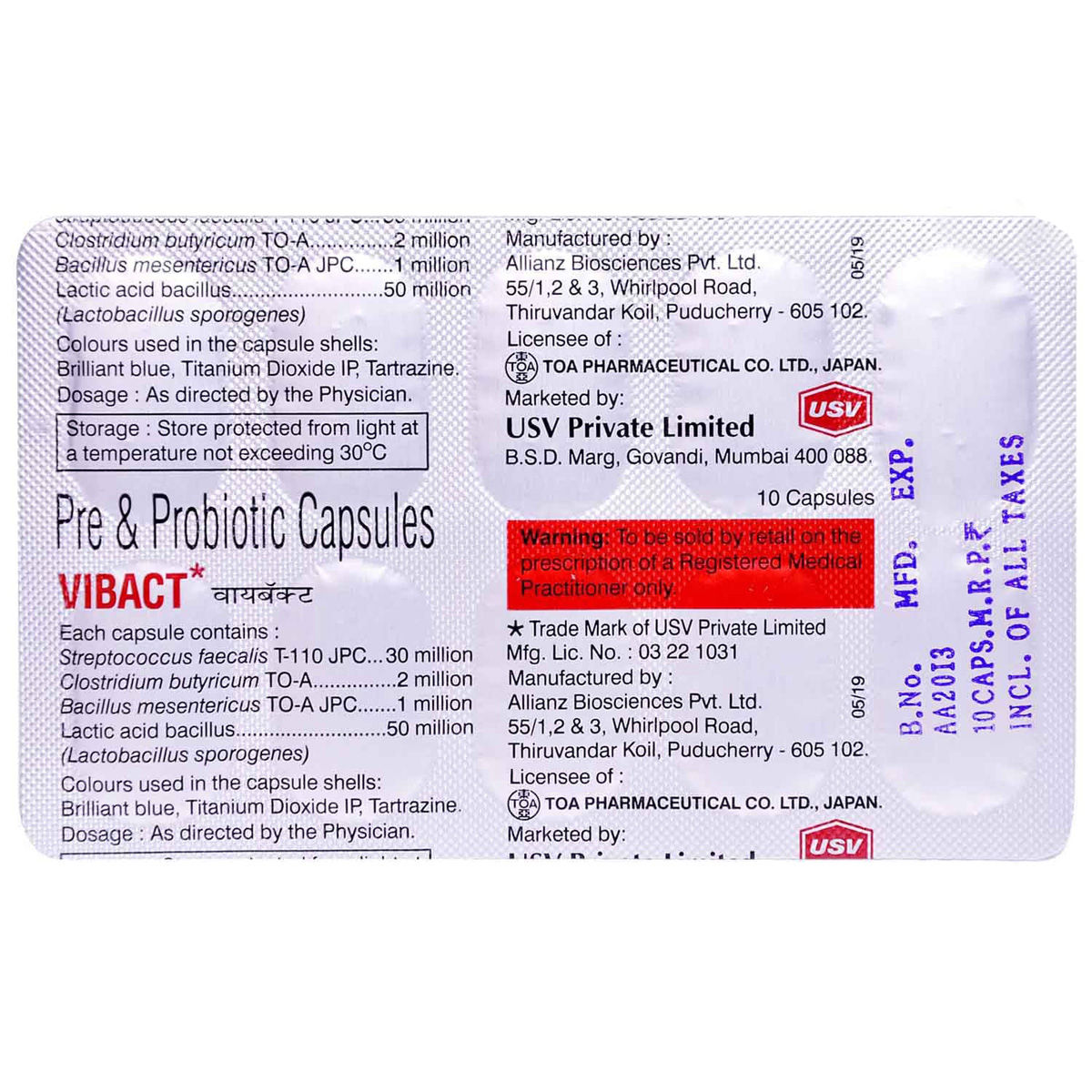 Vibact Capsule 10's Price, Uses, Side Effects, Composition - Apollo ...