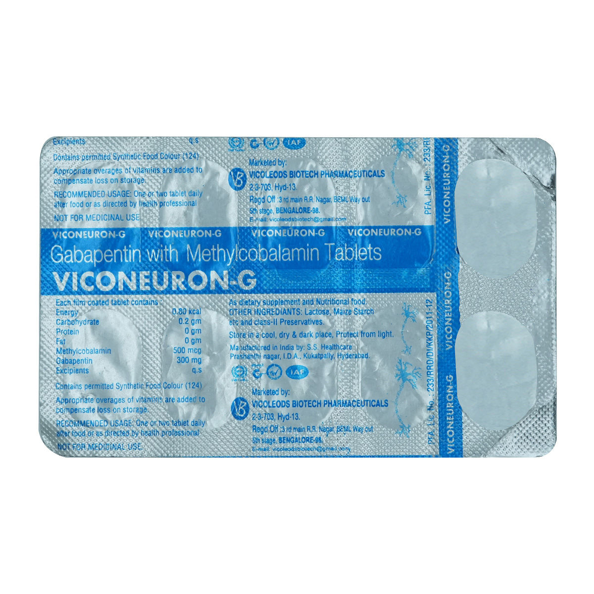 Viconeuron G Tablet 10's Price, Uses, Side Effects, Composition ...