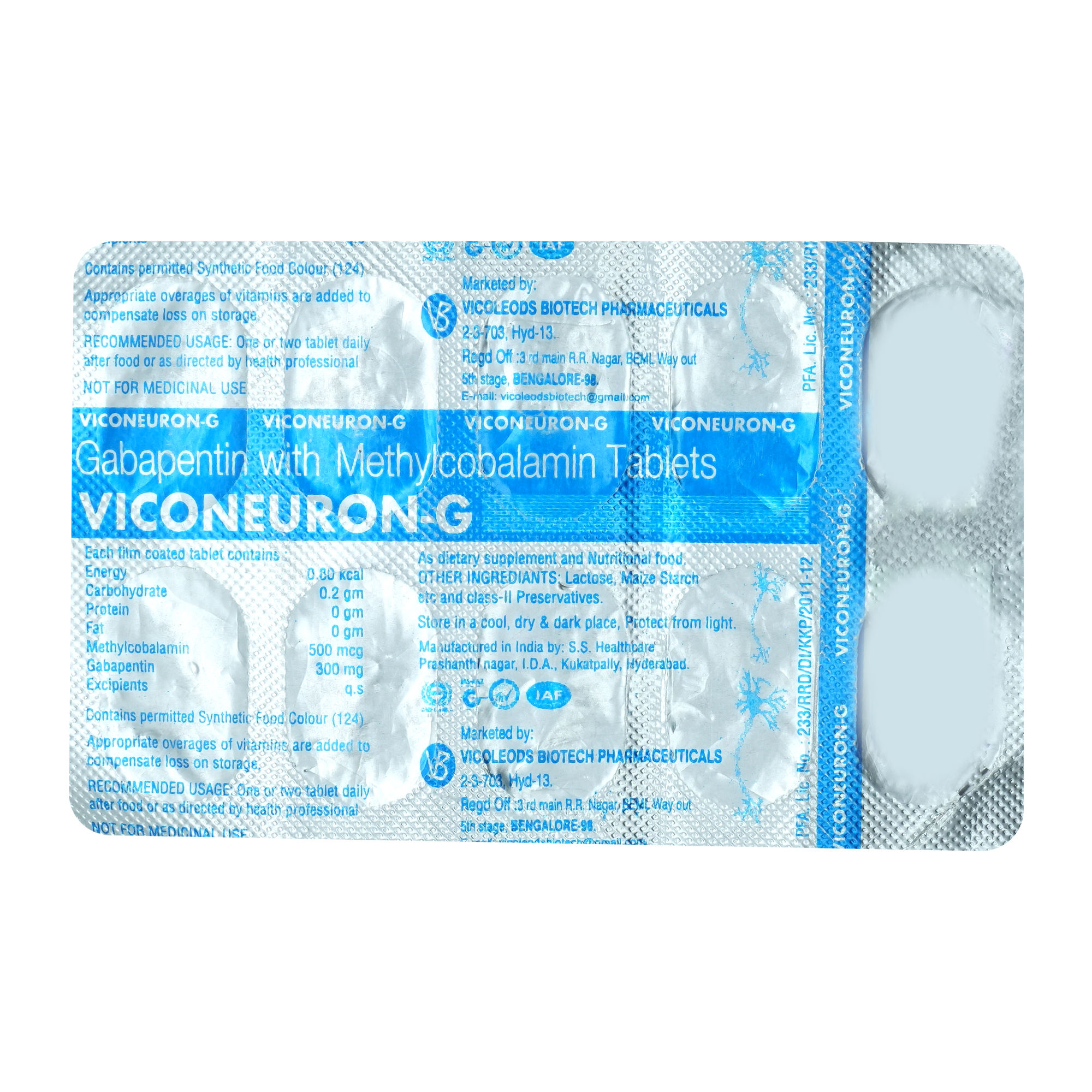 Viconeuron G Tablet 10's Price, Uses, Side Effects, Composition ...