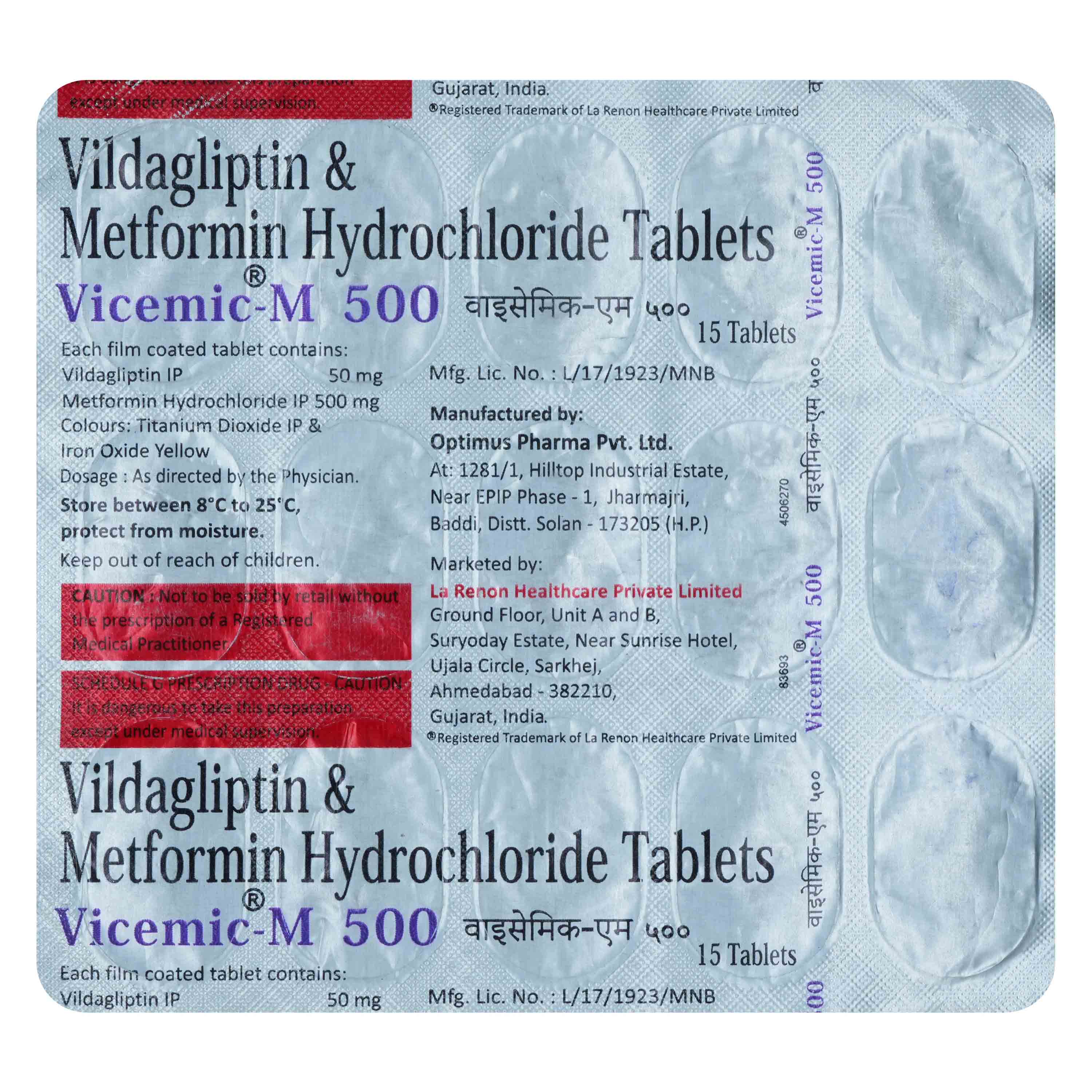 Vicemic-M 500 Tablet | Uses, Side Effects, Price | Apollo Pharmacy