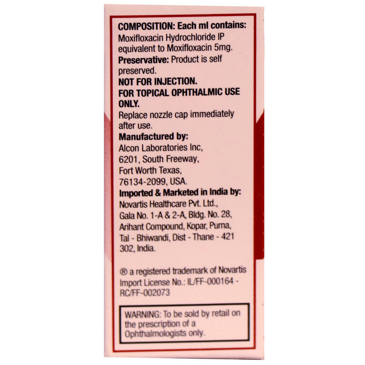 Vigamox Ophthalmic Solution 5 ml | Uses, Side Effects, Price | Apollo ...