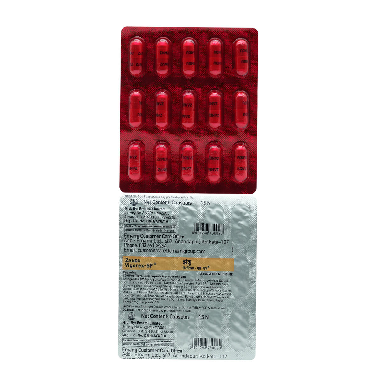 Buy Zandu Vigorex-SF, 15 Capsules | 19 Minutes Delivery | Apollo Pharmacy