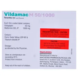 Vildamac M 50/1000 Tablet | Uses, Side Effects, Price | Apollo Pharmacy