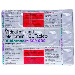 Vildamac M 50/1000 Tablet | Uses, Side Effects, Price | Apollo Pharmacy