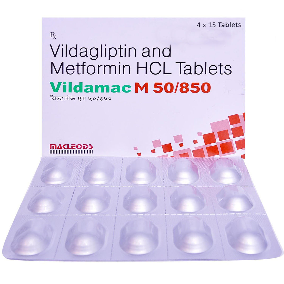 Vildamac M 50/850 Tablet 15's Price, Uses, Side Effects, Composition ...