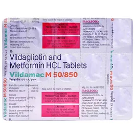 Vildamac M 50/850 Tablet | Uses, Side Effects, Price | Apollo Pharmacy