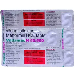 Vildamac M 50/500 Tablet | Uses, Side Effects, Price | Apollo Pharmacy