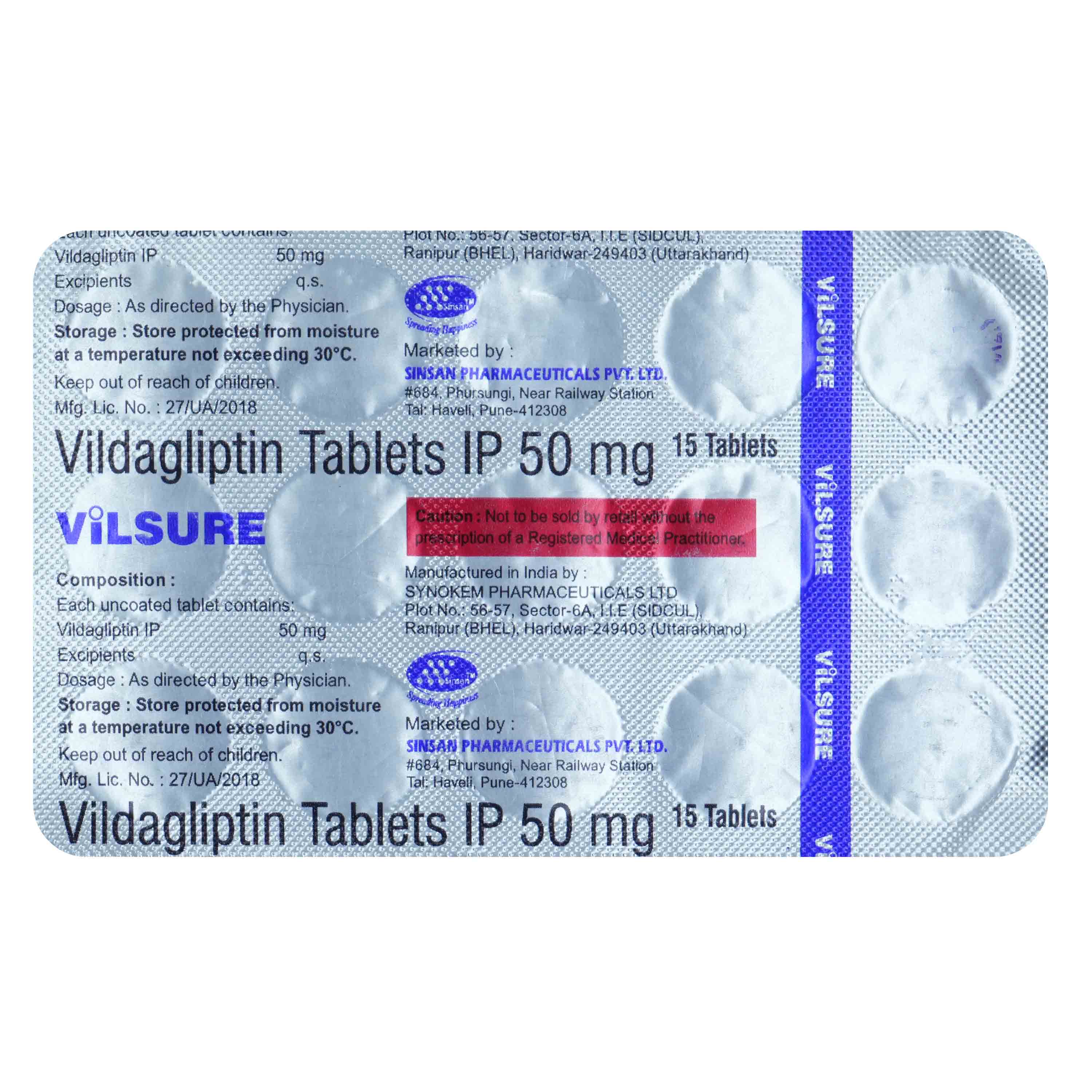Vilsure 50mg Tablet | Uses, Side Effects, Price | Apollo Pharmacy
