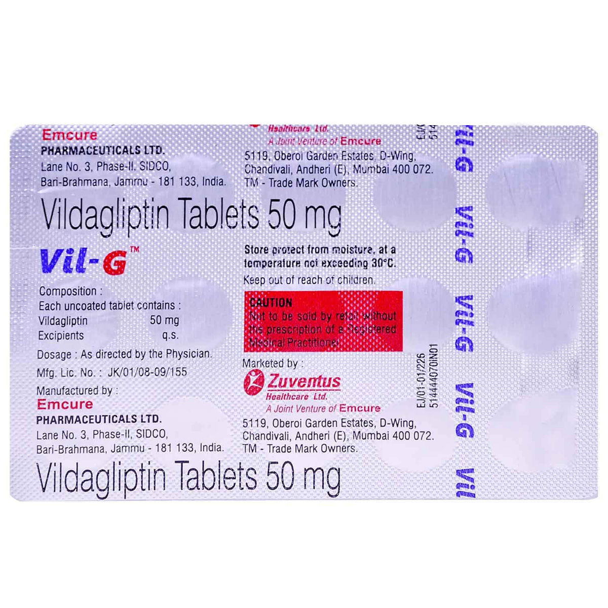 Vil G 50 Tablet 15's Price, Uses, Side Effects, Composition - Apollo ...
