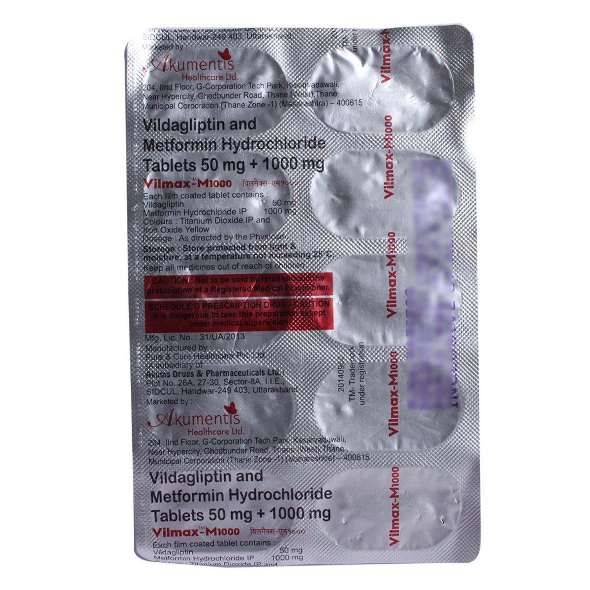 Vilmax-M 1000 Tablet 10's Price, Uses, Side Effects, Composition ...