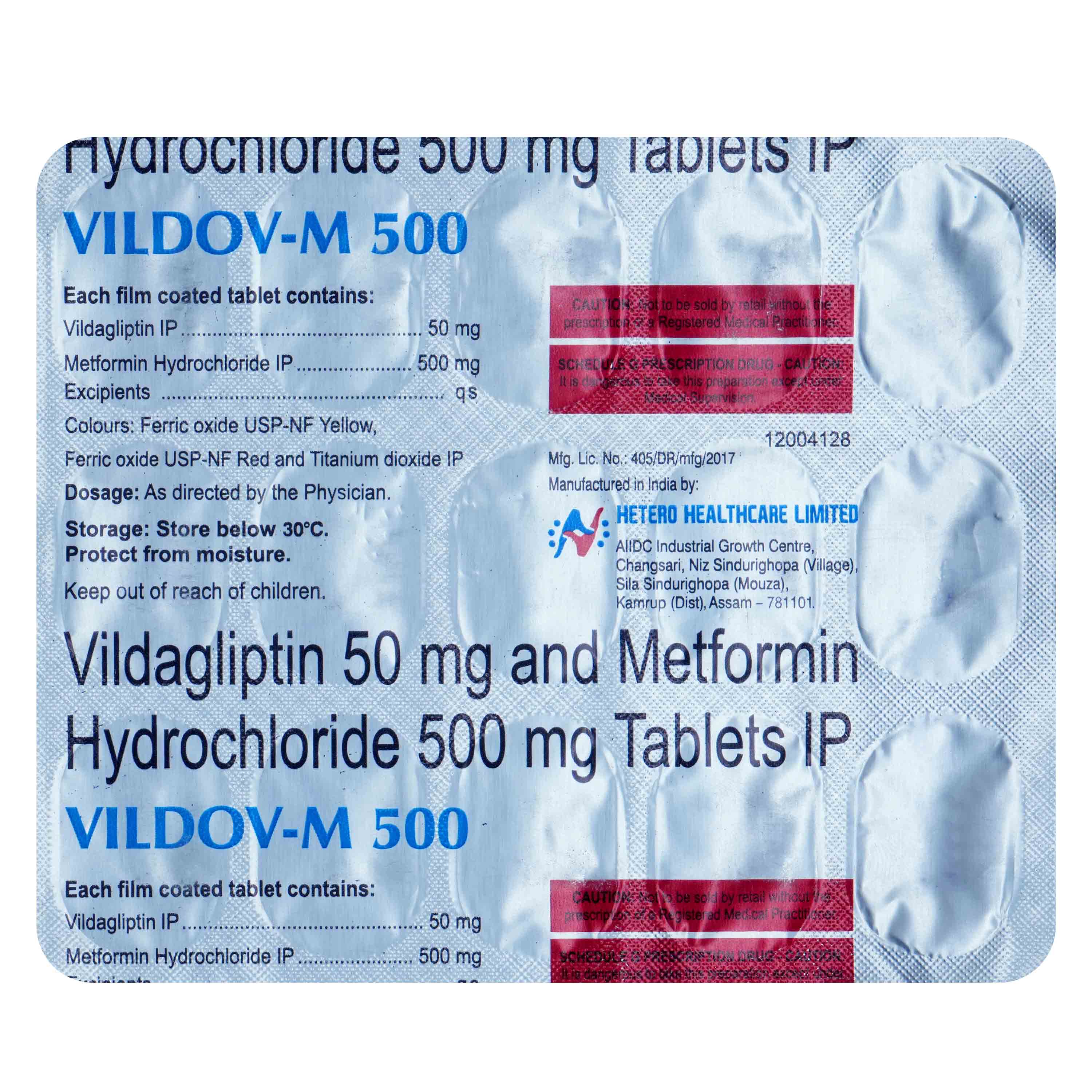 Vildov M 500/50mg Tablet | Uses, Side Effects, Price | Apollo Pharmacy