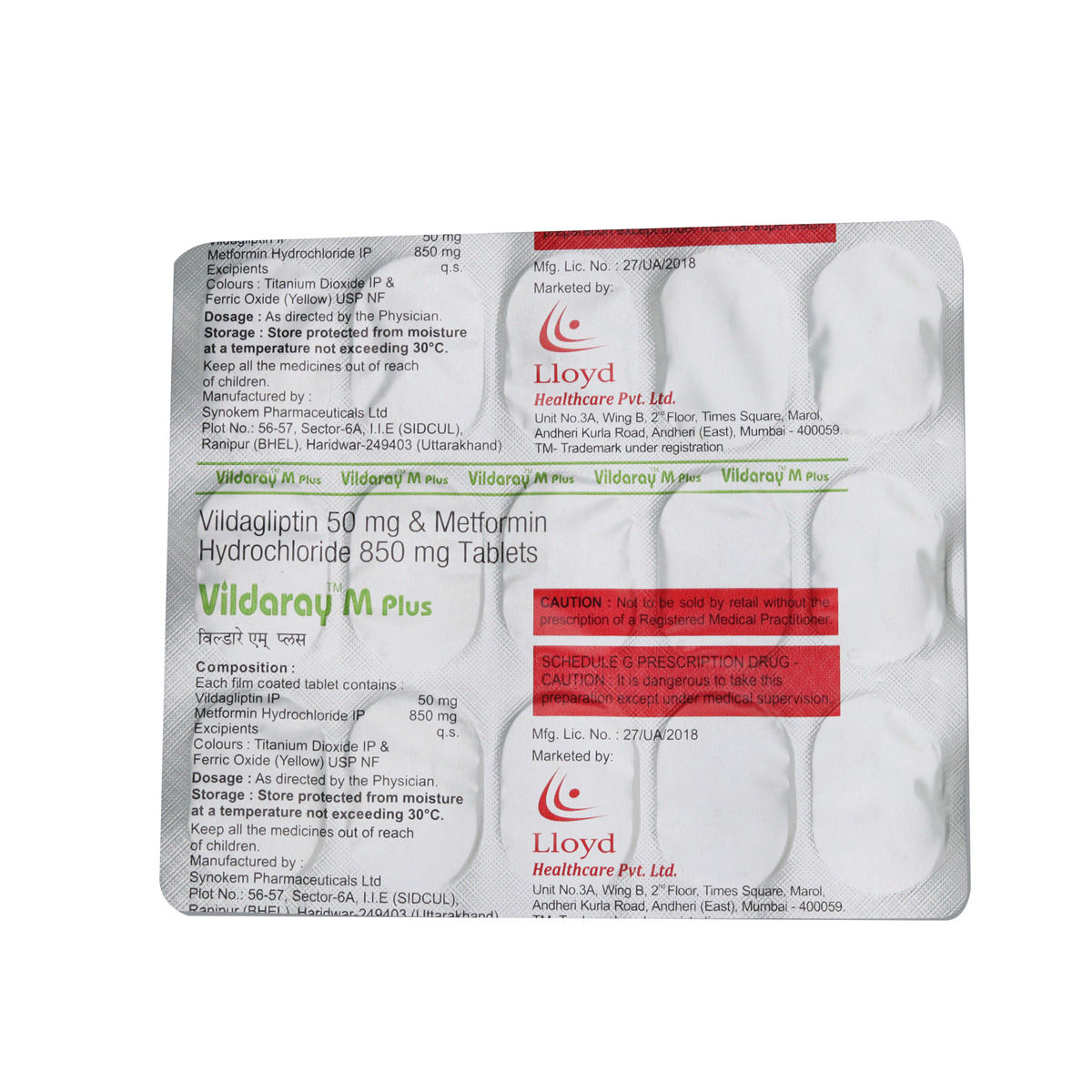 VILDARAY M PLUS TABLETS 15'S Price, Uses, Side Effects, Composition ...