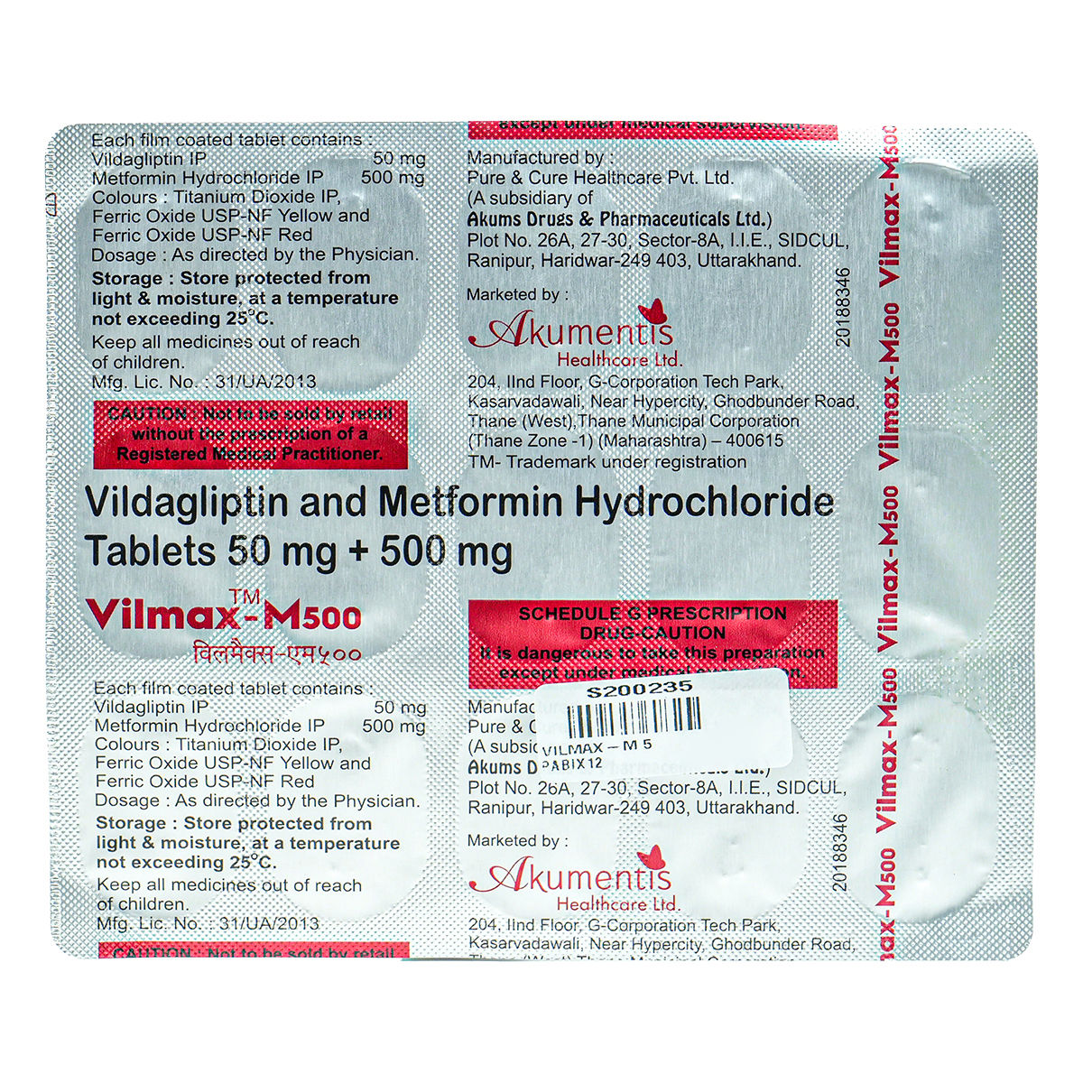 Vilmax-M 500 Tablet 15's Price, Uses, Side Effects, Composition ...