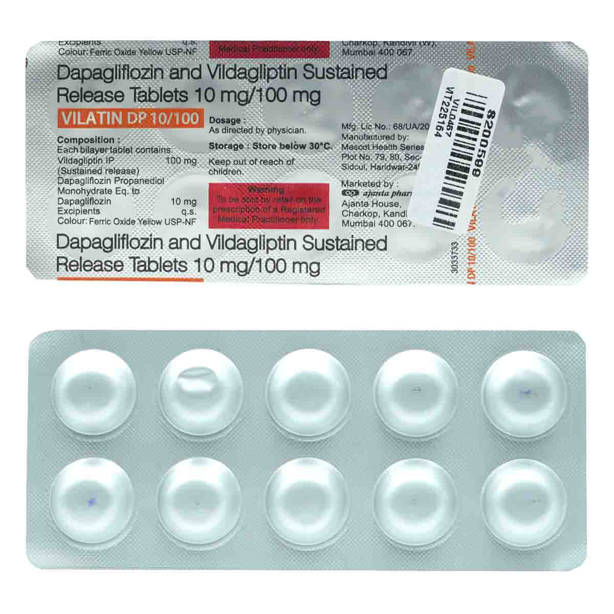 Vilatin DP 10/100 Tablet | Uses, Side Effects, Price | Apollo Pharmacy