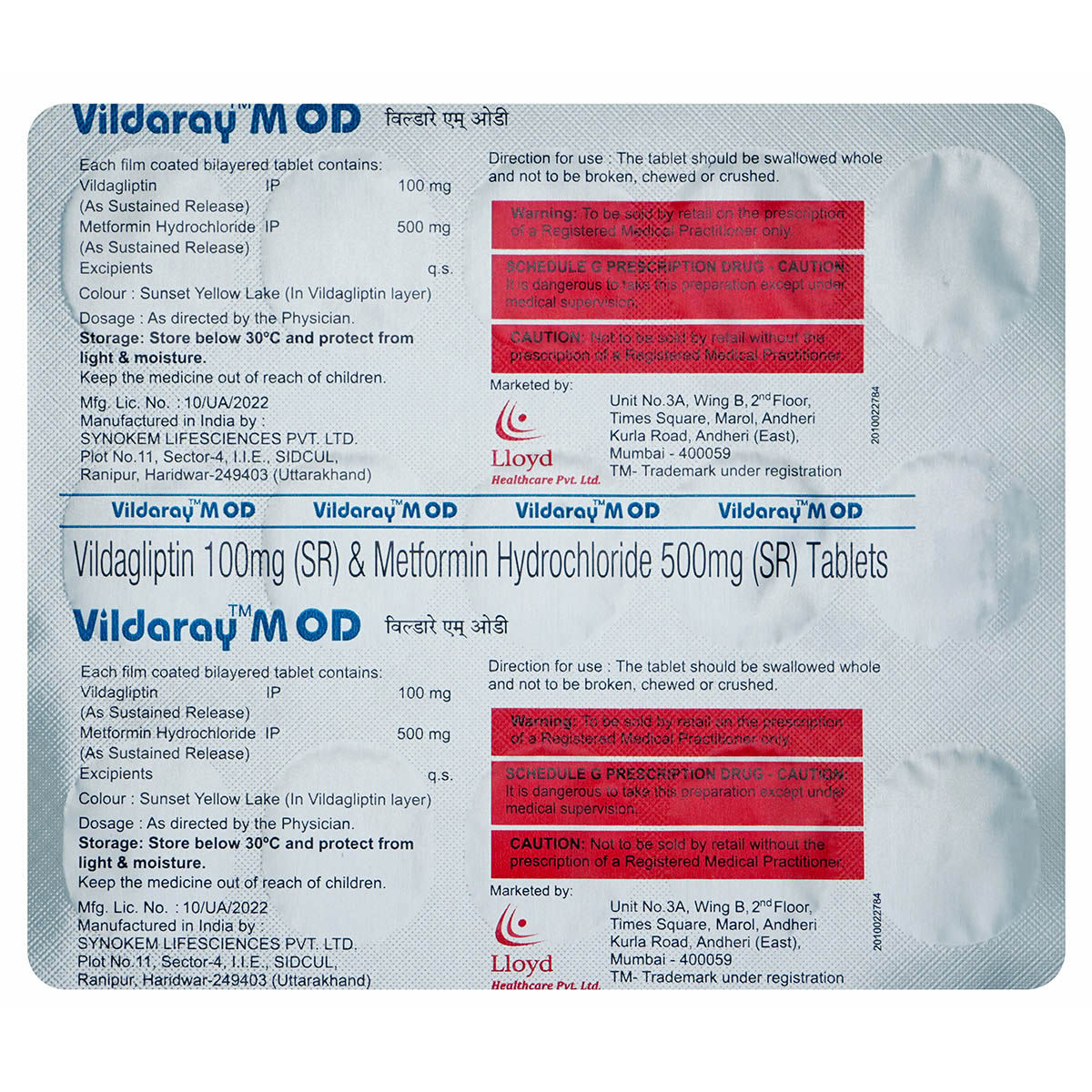 Vildaray M OD Tablet | Uses, Side Effects, Price | Apollo Pharmacy