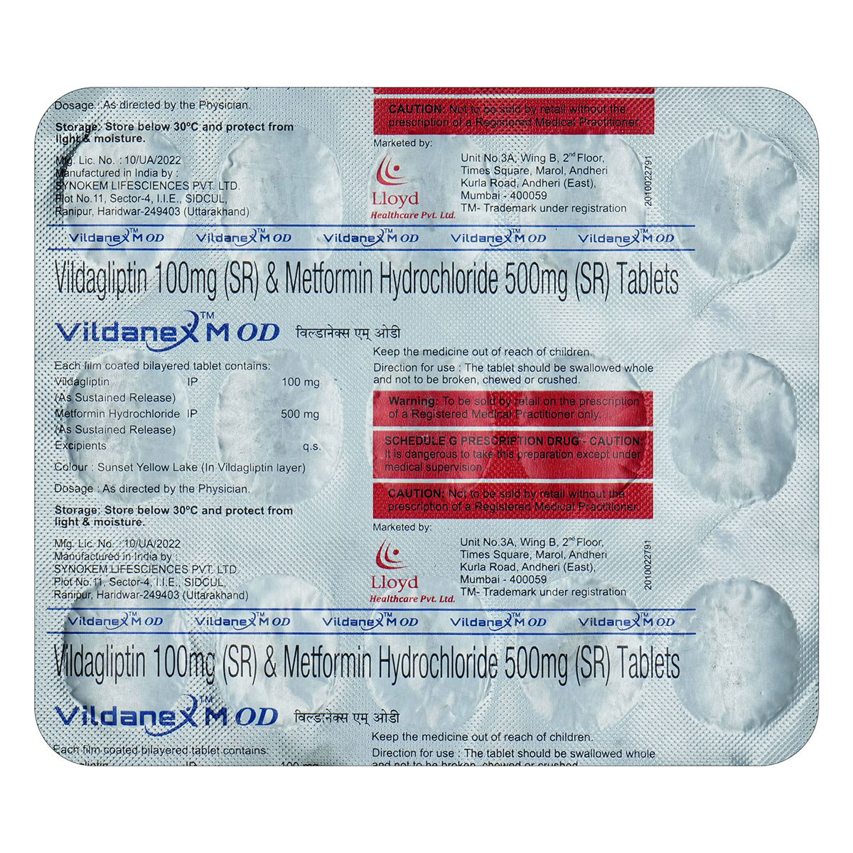 Vildanex M OD Tablet | Uses, Side Effects, Price | Apollo Pharmacy