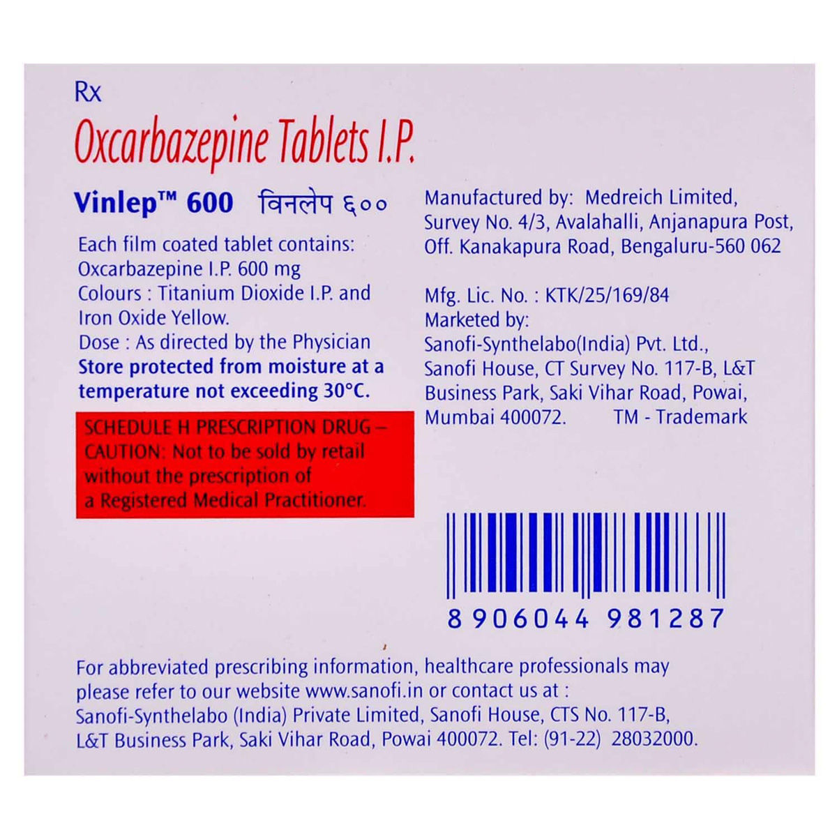 VINLEP 600MG TABLET Price, Uses, Side Effects, Composition - Apollo ...