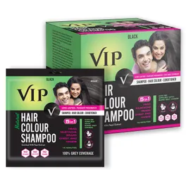 Vip Natural Black Hair Colour Shampoo, 40 ml | Uses, Benefits, Price ...