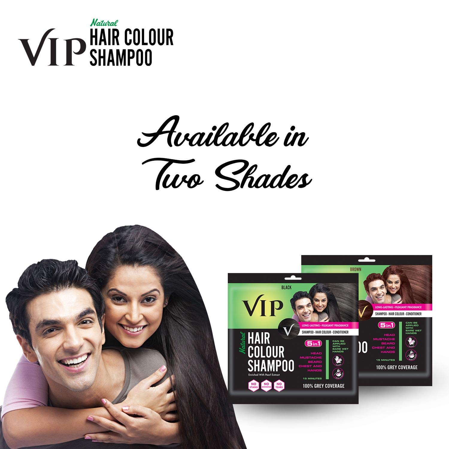 Vip Natural Black Hair Colour Shampoo, 40 ml Price, Uses, Side Effects ...