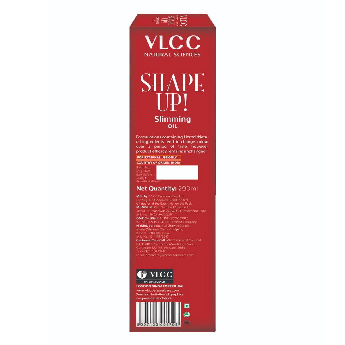 VLCC Shape Up Slimming Oil, 200 ml Price, Uses, Side Effects ...
