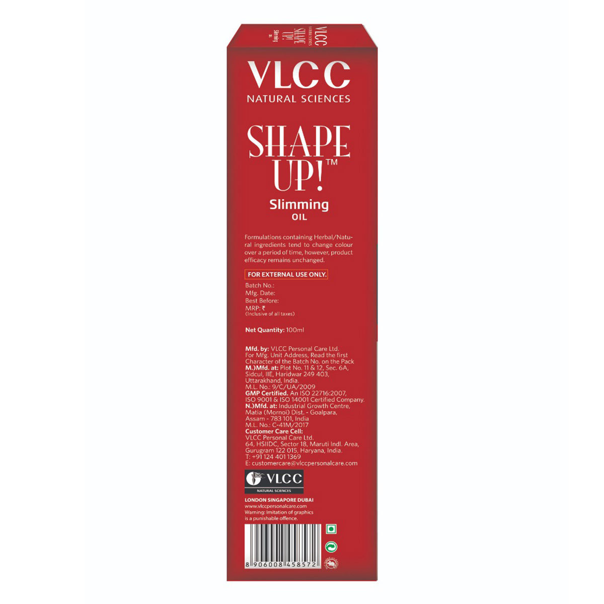 VLCC Shape Up Slimming Oil, 100 ml Price, Uses, Side Effects ...