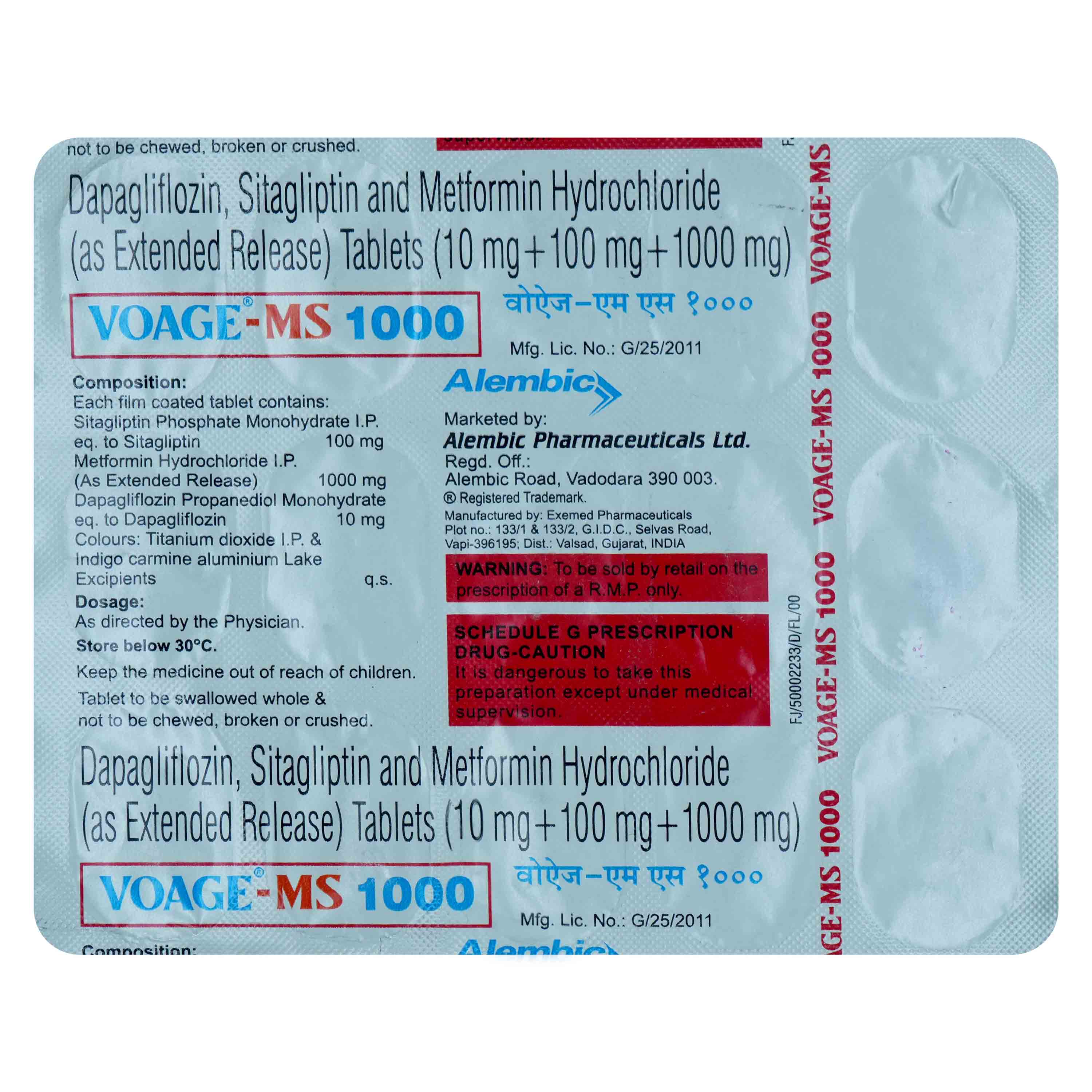 Voage-MS 1000 Tablet | Uses, Side Effects, Price | Apollo Pharmacy