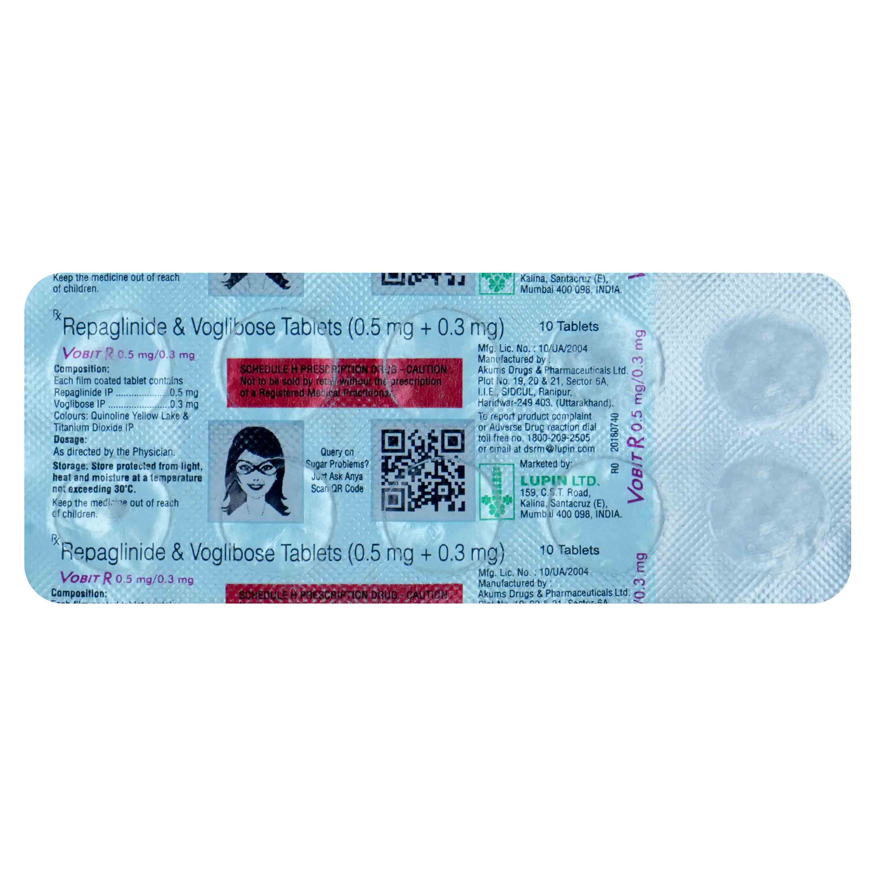 Vobit R 0.5/0.3mg Tablet | Uses, Side Effects, Price | Apollo Pharmacy