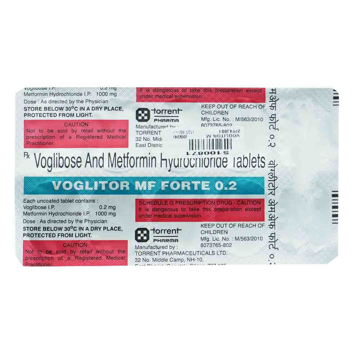 VOGLITOR MF FORTE 0.2MG TABLET 10'S Price, Uses, Side Effects ...