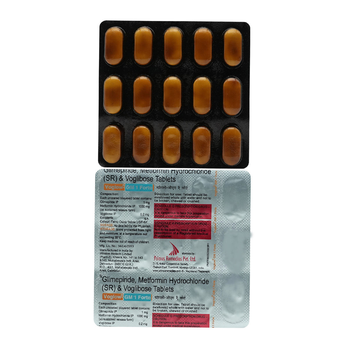 Voglow-GM 1 Forte Tablet 15's Price, Uses, Side Effects, Composition ...