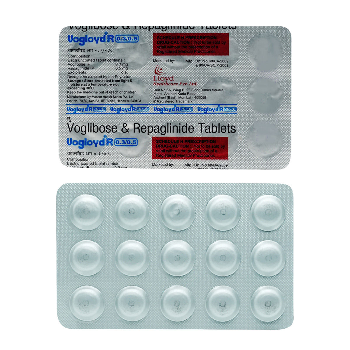 Vogloyd R 0.3/0.5 Tablet 15's Price, Uses, Side Effects, Composition ...