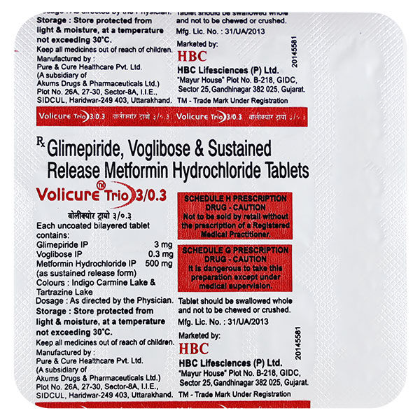 Volicure Trio 3 mg/0.3 mg Tablet | Uses, Side Effects, Price | Apollo ...