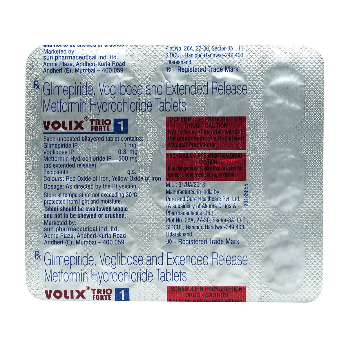 Volix Trio Forte 1 Tablet | Uses, Side Effects, Price | Apollo Pharmacy