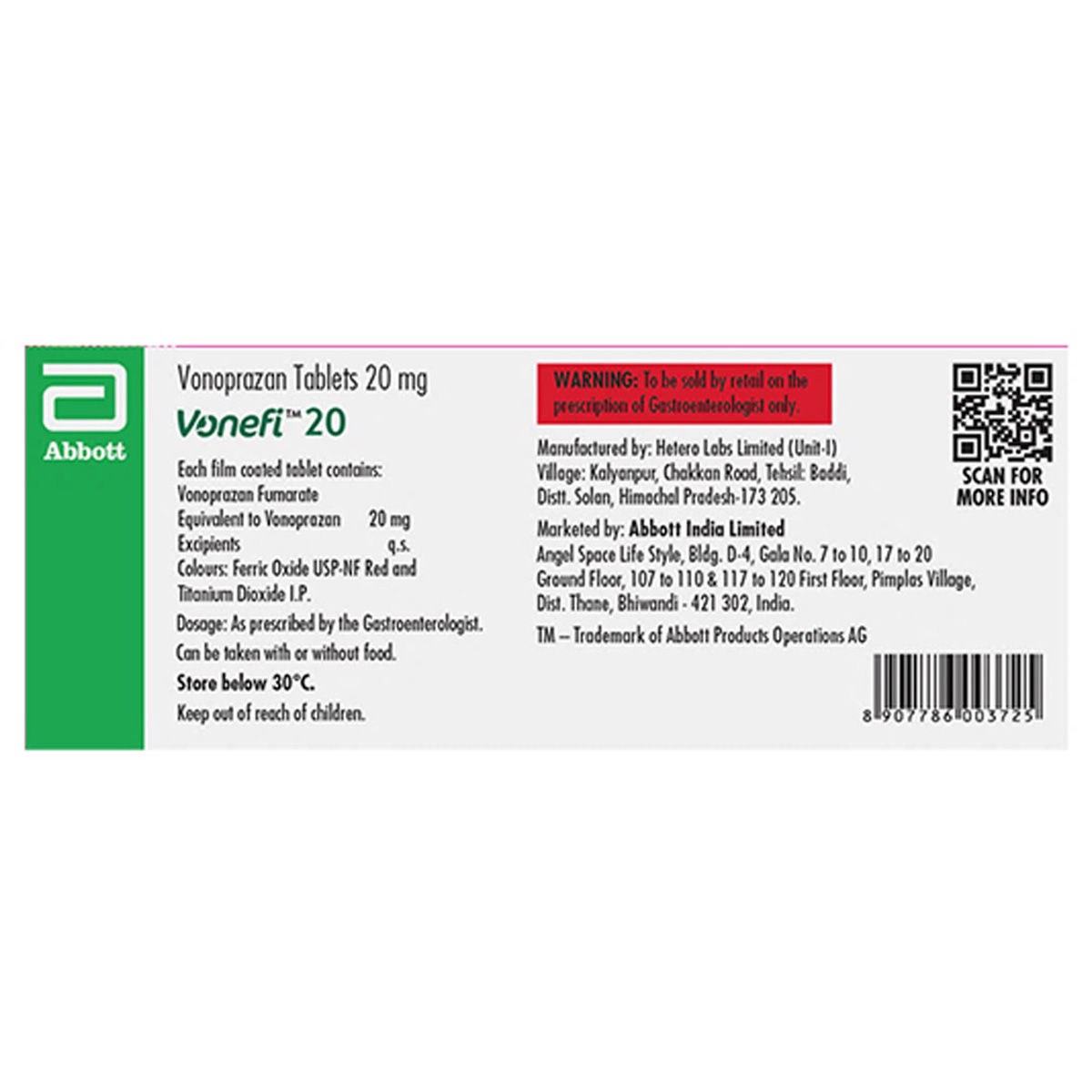 Vonefi 20 Tablet 10's | Uses, Side Effects, Price | Apollo Pharmacy