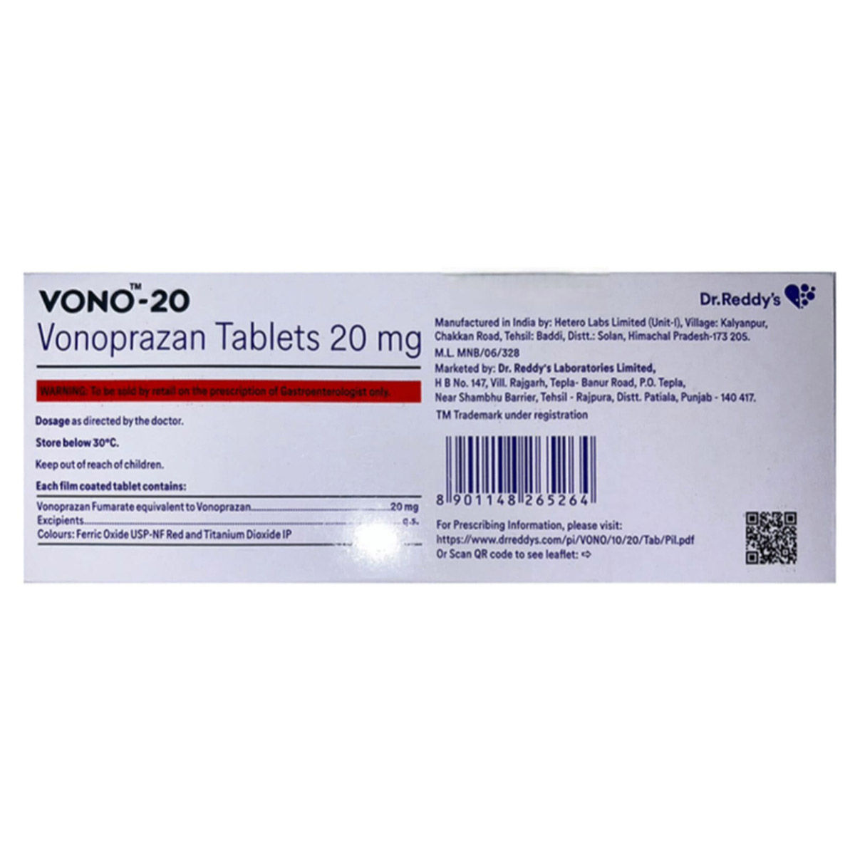 Vono-20 Tablet 10's | Uses, Side Effects, Price | Apollo Pharmacy