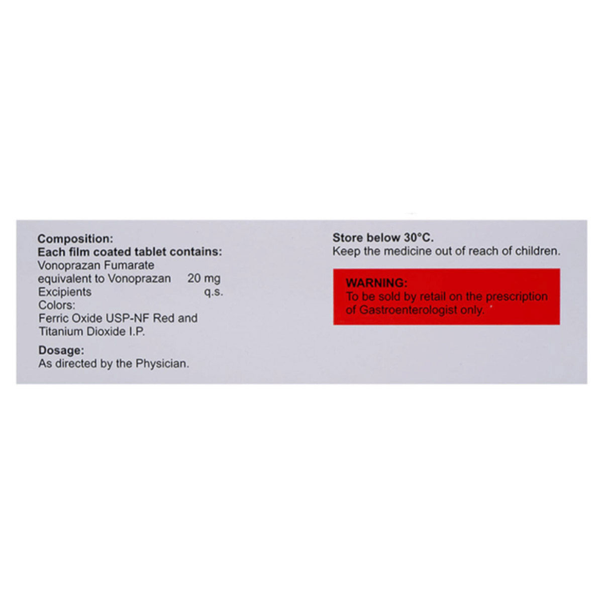 Vonofide 20 Tablet 10's | Uses, Side Effects, Price | Apollo Pharmacy